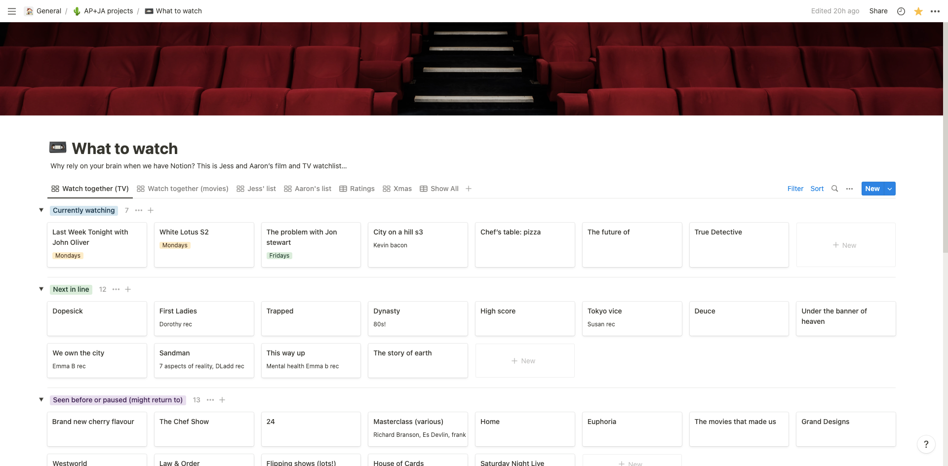 How to setup a film and TV watchlist in Notion | Producing Paradise