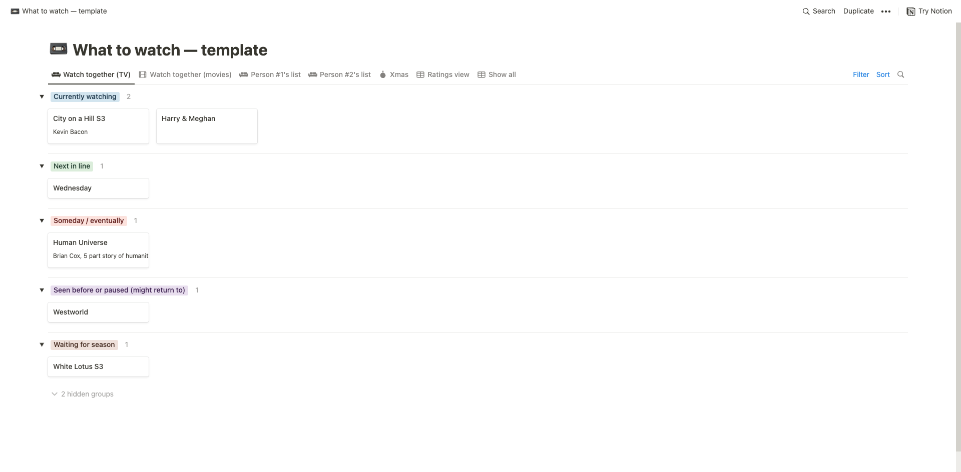 How to setup a film and TV watchlist in Notion | Producing Paradise